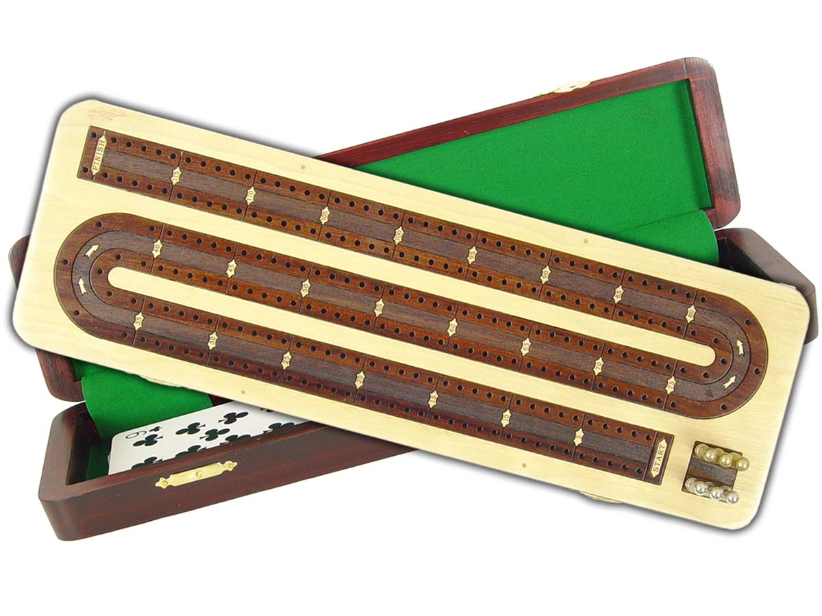 Alphabet S Shape 3 Track Continuous Cribbage Board Inlaid In Teak Wood ...